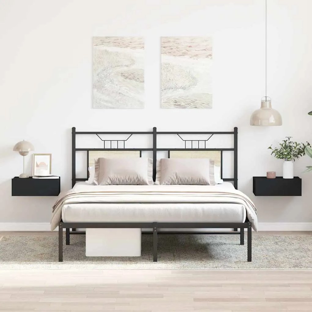 Plovoucí noční stolky 2 ks černé 40x30x15 cm kompozitní dřevo