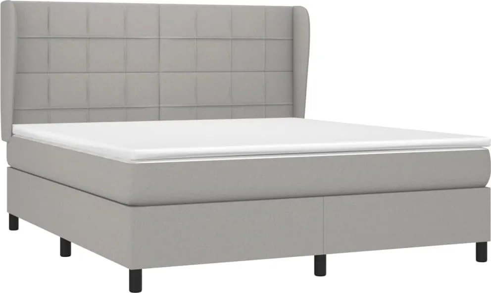 Box spring postel s matrací světle šedá 160 x 200 cm textil 3127973