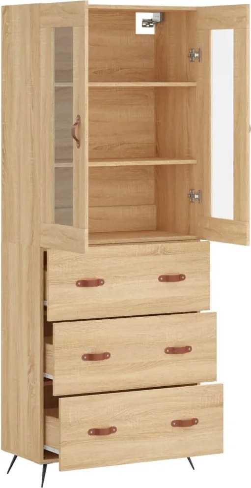 Skříň highboard dub sonoma 69,5 x 34 x 180 cm kompozitní dřevo 3198380