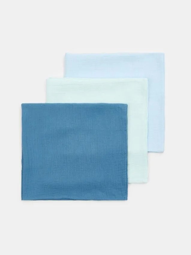 Sinsay - Sada mušelínových plen 3 pack - tyrkysová