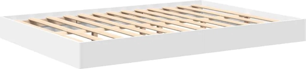 Knihovna postel s policí Bílá 160 x 200 cm Kompozitní dřevo 3335739