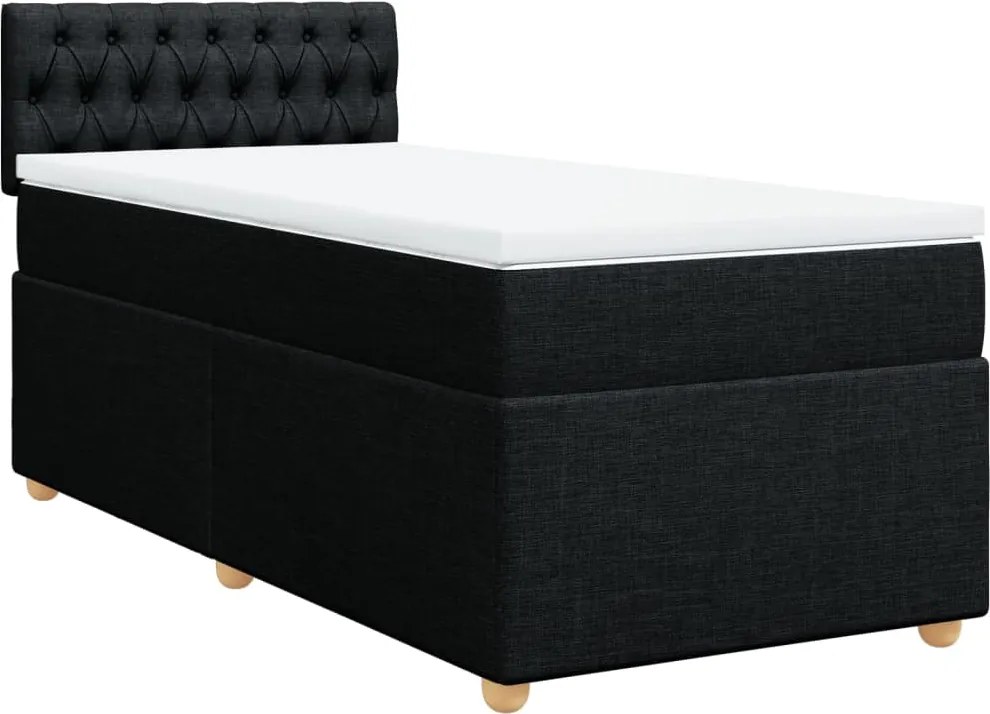 Box spring postel s matrací černá Single textil 3286861