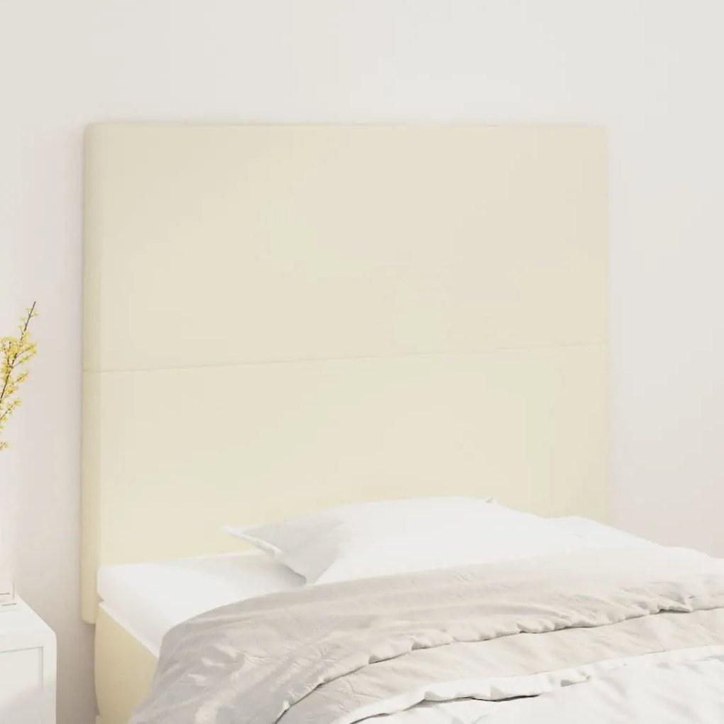 Čelo postele krémové 100x5x118/128 cm umělá kůže 3116138