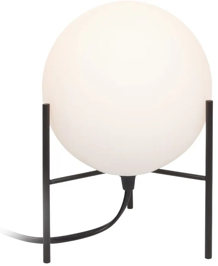 OnaDnes -20% Bílo černá skleněná stolní lampa Kave Home Seina