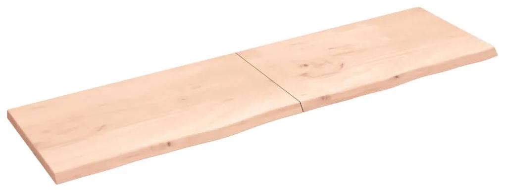 Nástěnná police 220x60x(2-4) cm neošetřené masivní dubové dřevo,  363618