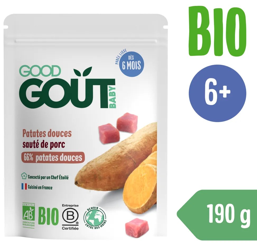 Good Gout BIO Batáty s vepřovým masem 190 g