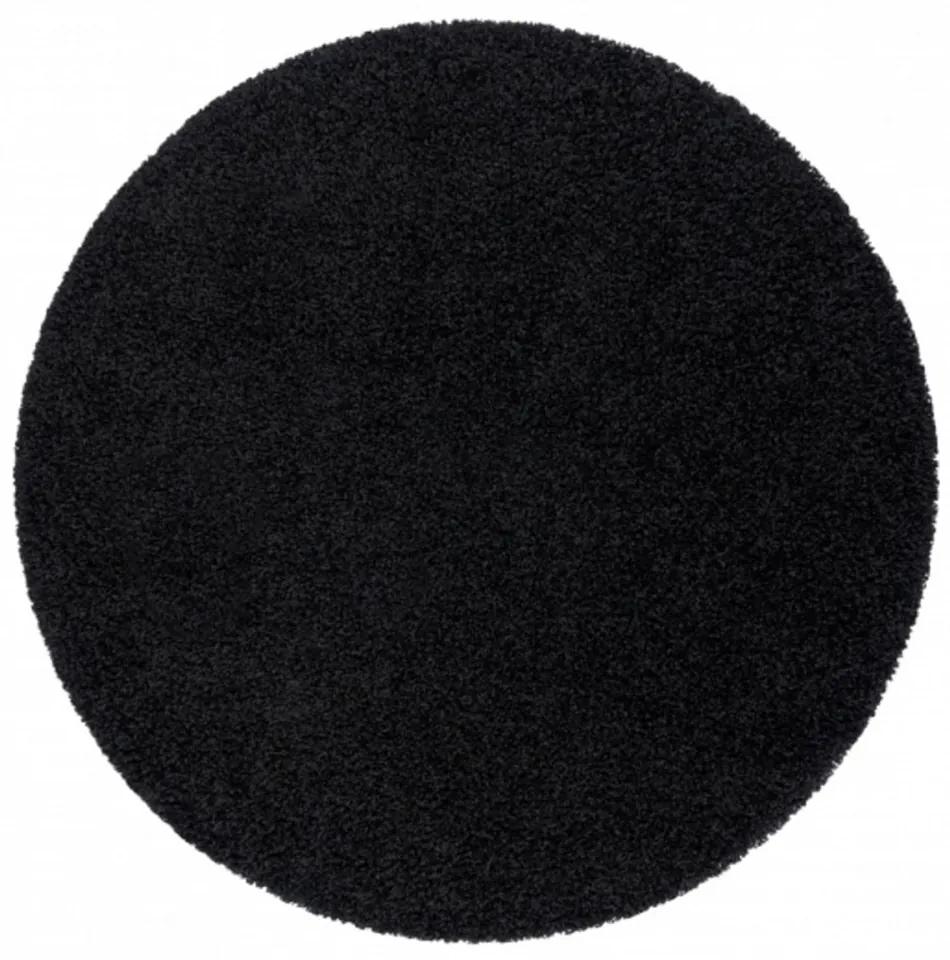 Kusový koberec Shaggy Sofia černý kruh, Velikosti 160cm