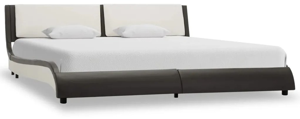 280351 vidaXL Rám postele šedo-bílý umělá kůže 180 x 200 cm