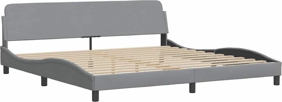 Rám postele bez matrace Hanko světle šedý 200 x 200 cm textil 3310412