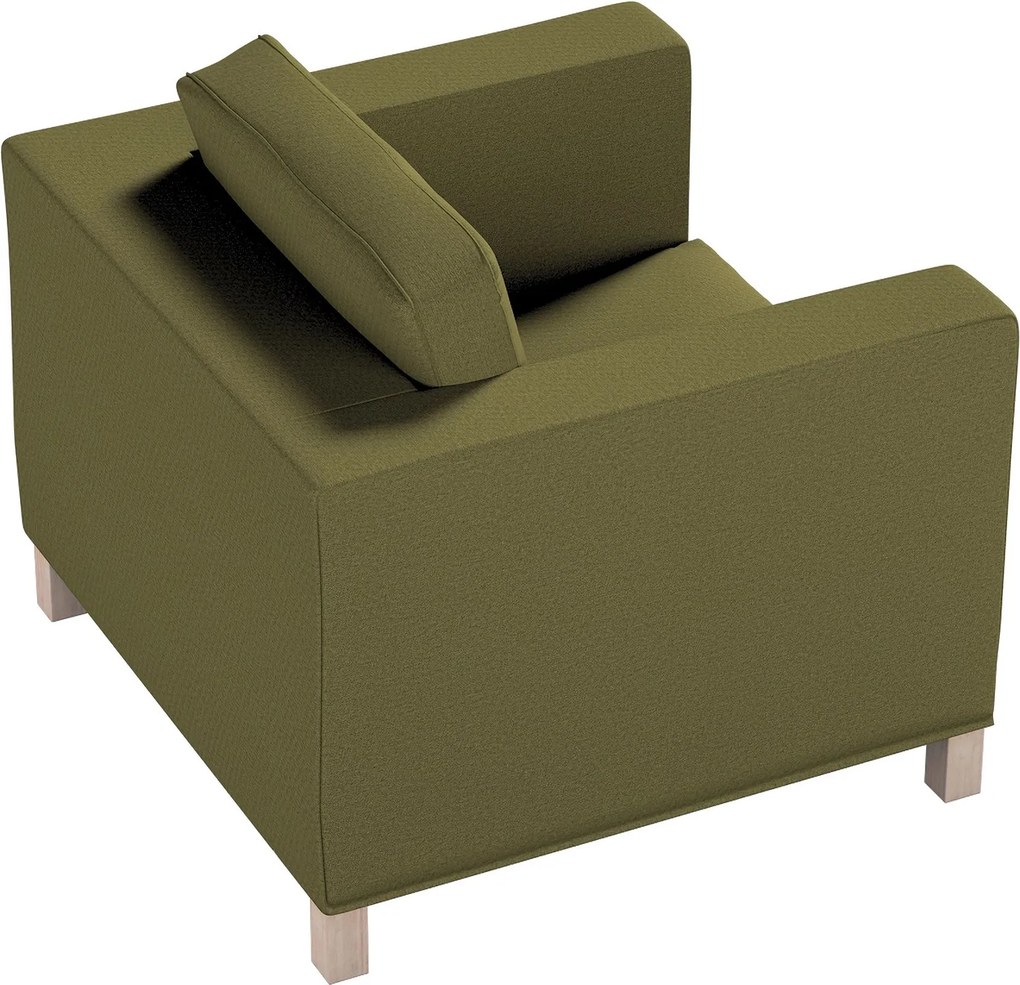 Potah na křesko IKEA Karlanda, krátký barva zelená látka pletený vzor