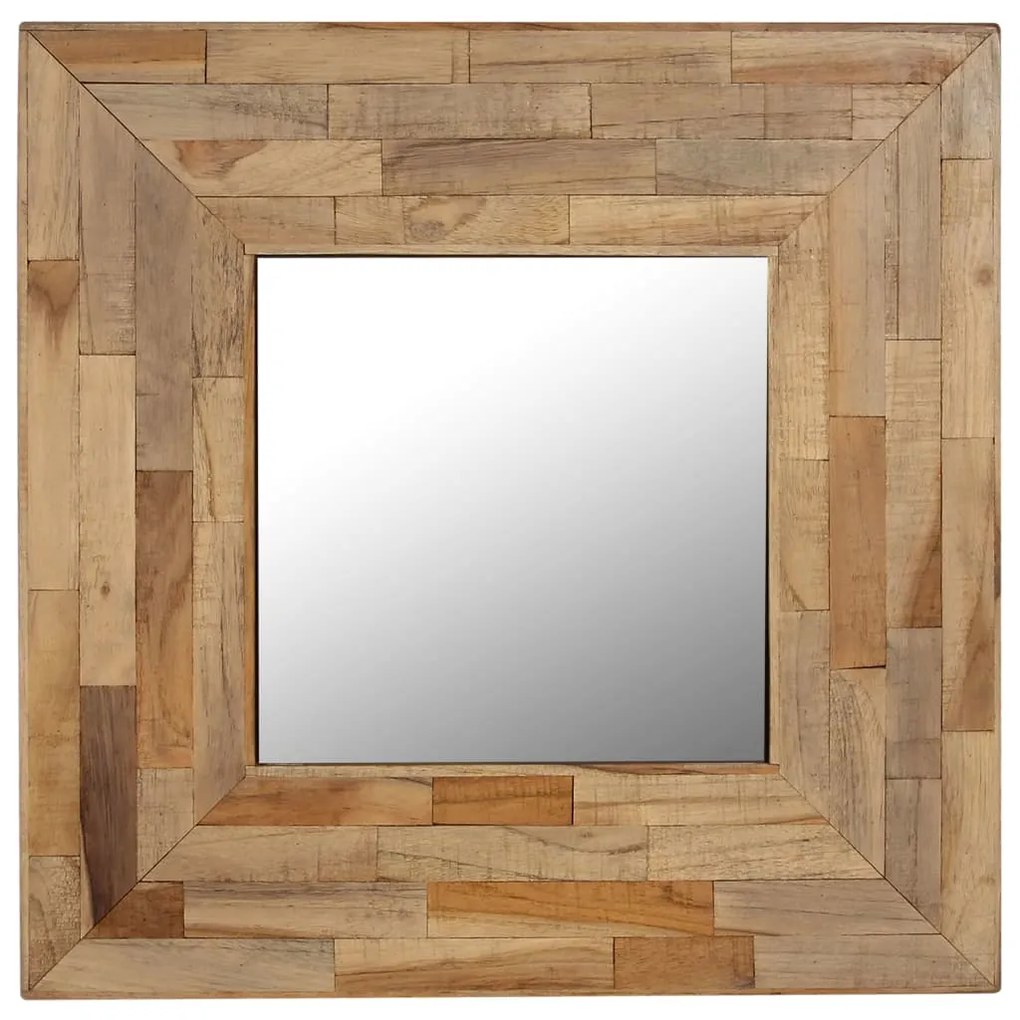 246083 vidaXL Zrcadlo z recyklovaného teaku 50 x 50 cm