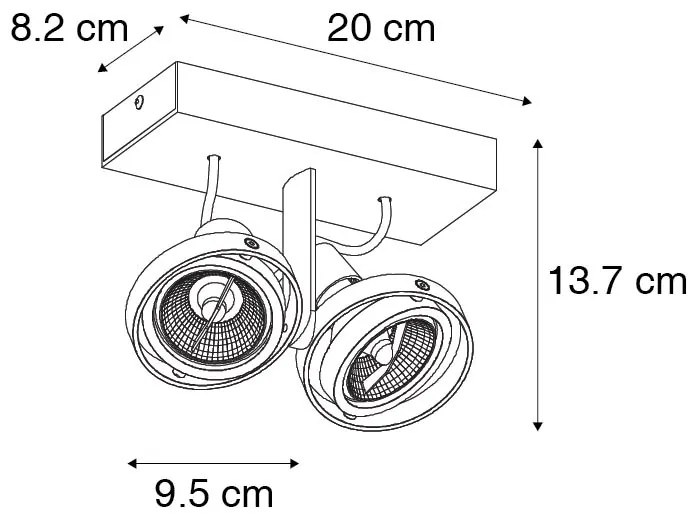Moderní bodové světlo černé 2-světlo - Master 70