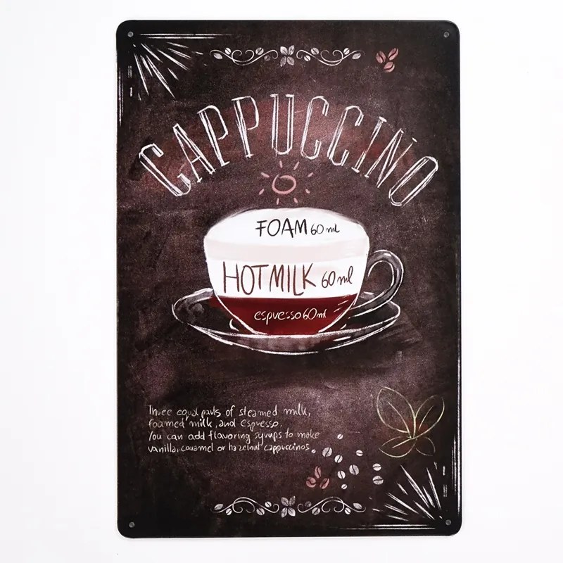 Kovová cedule Cappuccino