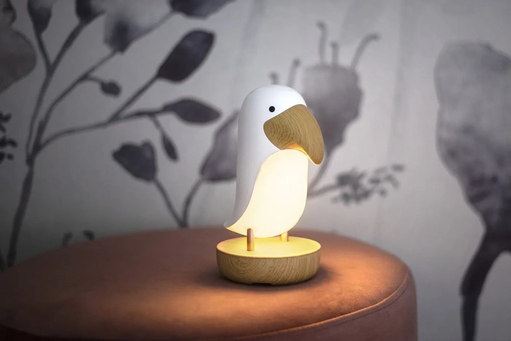 Noční LED osvětlení výška 20 cm Star Trading Tucan Bird - bílý