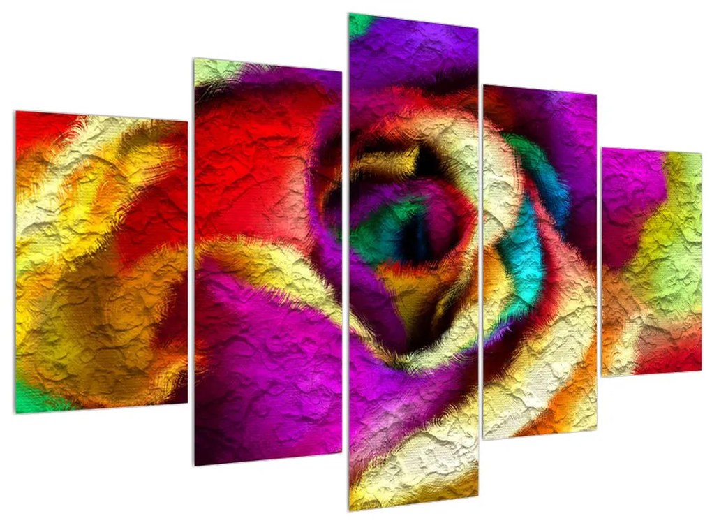 Barevný obraz abstraktní růže (150x105 cm)