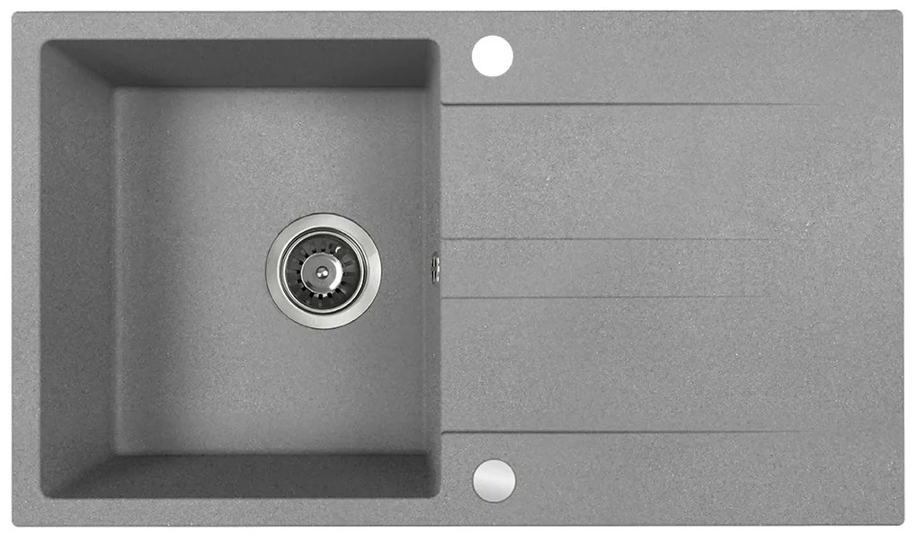 Kuchinox Laut, 1-komorový granitový dřez 760x440x174 mm + sifon, šedá, LAV-SBZ_511Y