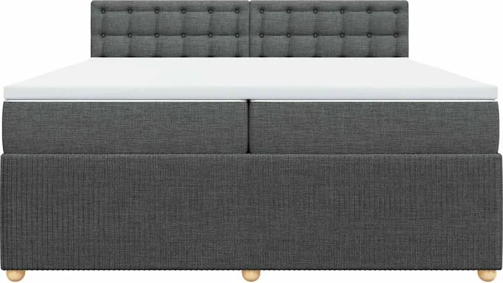 Box spring postel s matrací tmavě šedá 200x200 cm textil 3289878