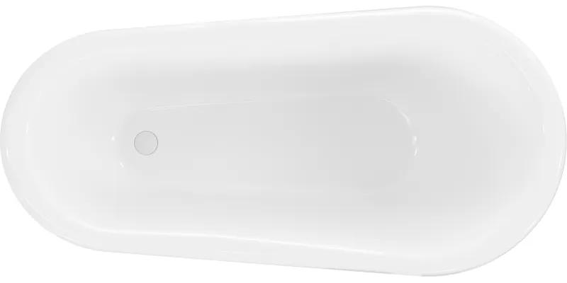 Mexen Retro volně stojící vana 150 x 73 cm, Bílá/Černá, bílé nožky - 53251507375-20