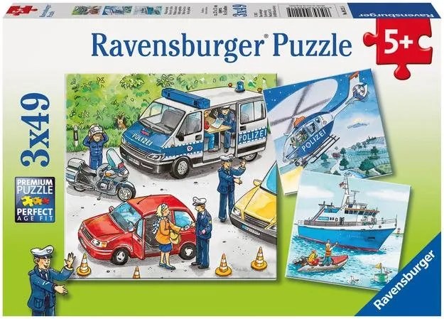 Puzzle ravensburger puzzle 092215 policie zasahuje 3x49 dílků