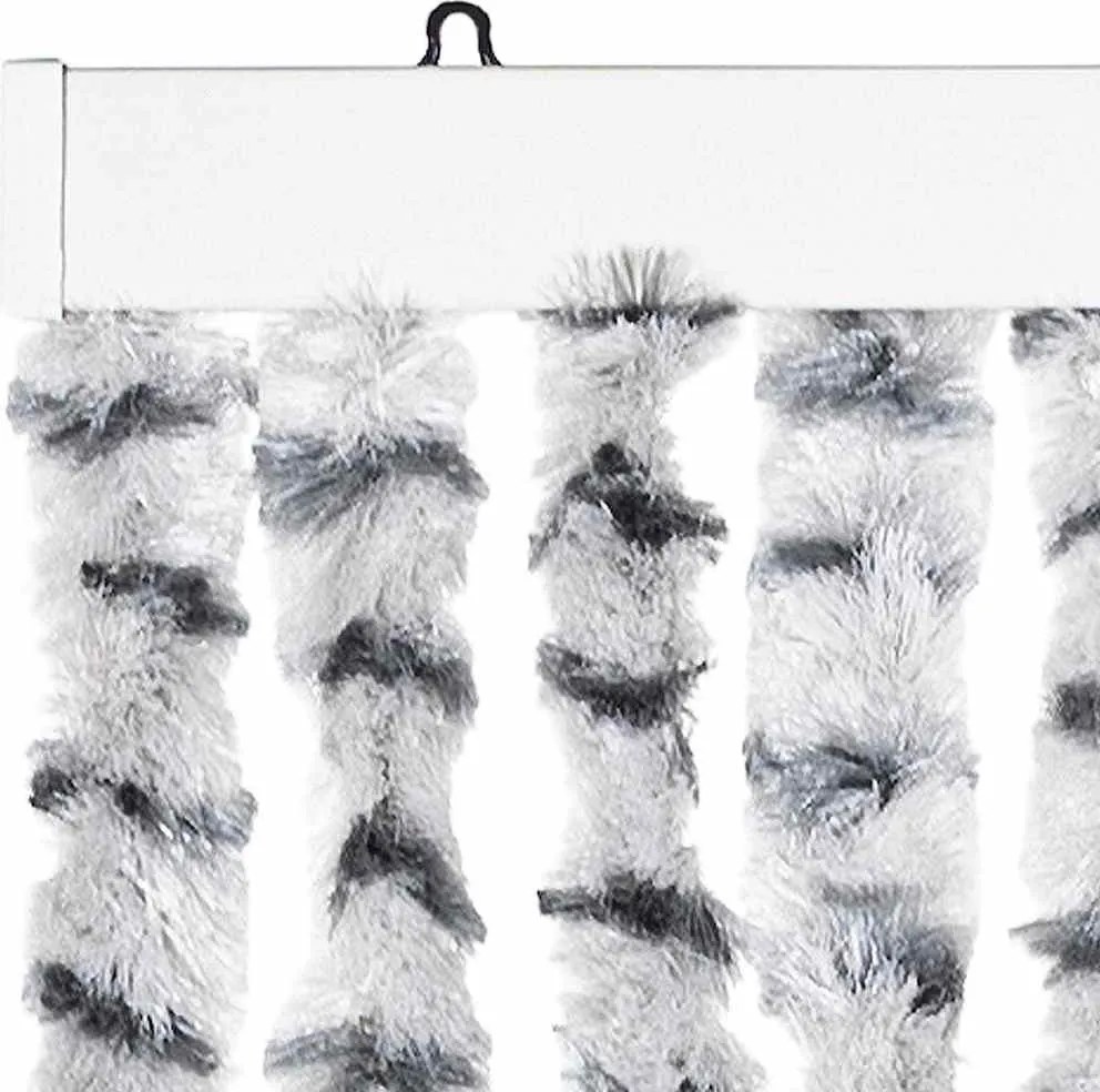Závěs proti hmyzu bílý a tmavě šedý 100 x 220 cm Chenille 325456