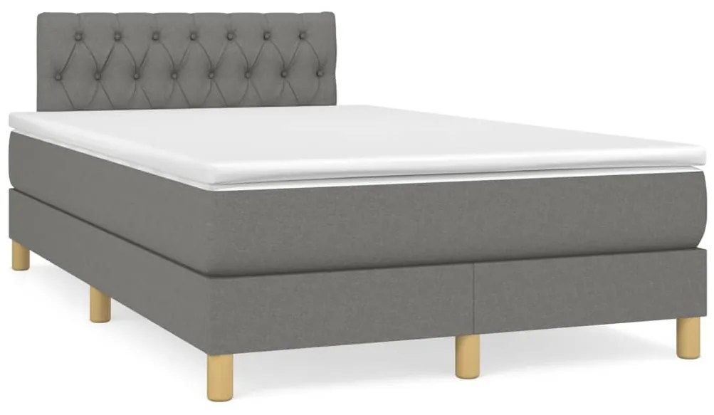 Box spring postel s matrací tmavě šedá 120x190 cm textil 3269794