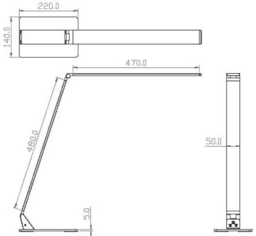 Fabas luce Fabas Wasp, stmívatelná černá stolní lampa, LED 12W 3000/4000K, výška 50cm