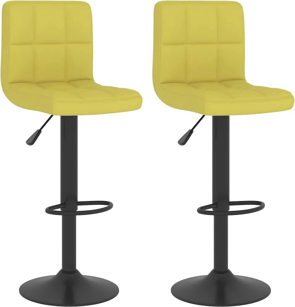 Barové židle 2 ks zelené textil 334287