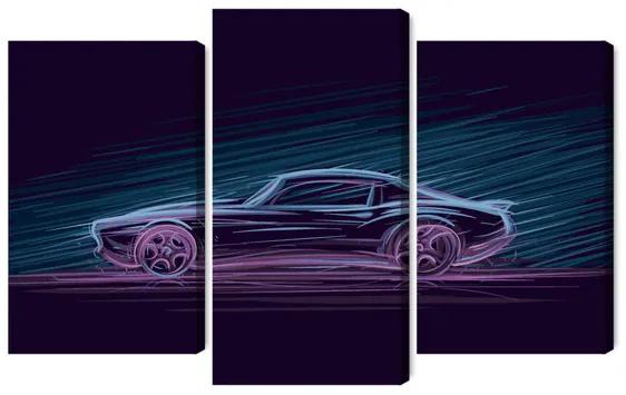 Vícedílný obraz Neonové Svalové Auto Nedostatek Nedostatek Přírodní plátno 90x60