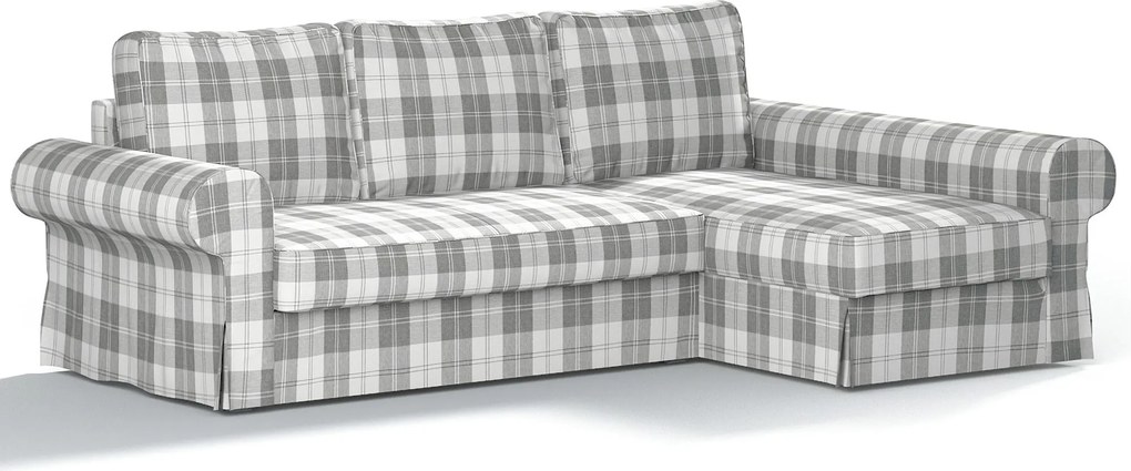 Potah na pohovku IKEA Backabro rozkládací se šezlongem barva šedá látka pletený vzor, vzorované