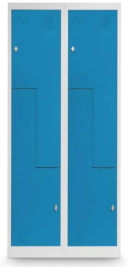Rauman Kovová šatní skříň Z 80 x 50 x 180 cm, otočný zámek - modrá