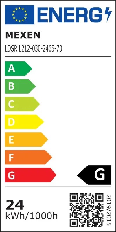 Mexen LDSR, LED stropní svítidlo, průměr 30 cm, 24W, studená - 6500K, 1920 lm, černá - L212-030-2465-70