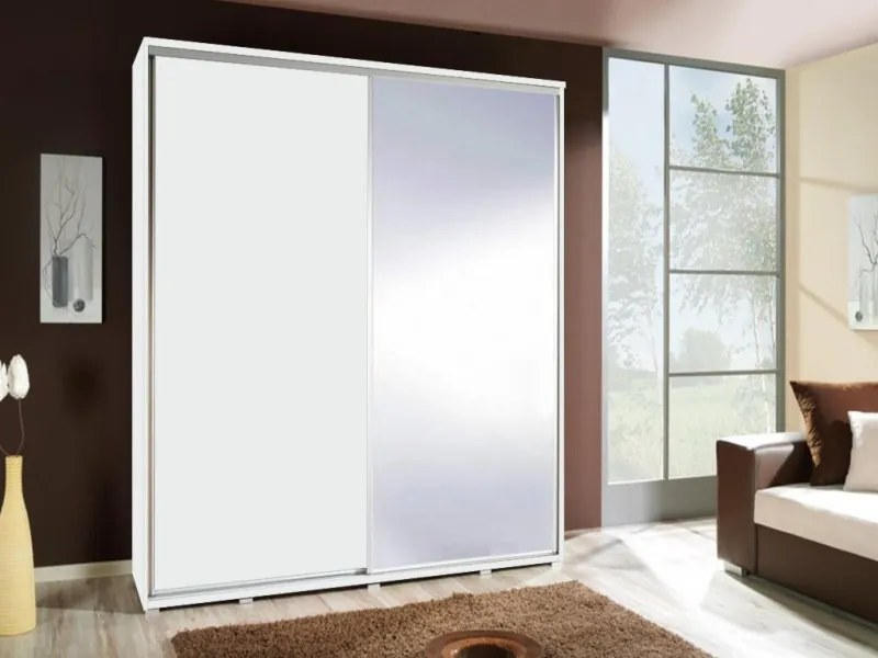 Šatní skříň PENELOPA 155 bílá / zrcadlo