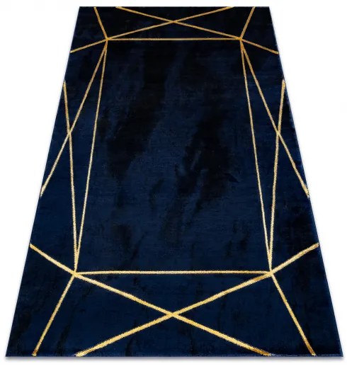 Kusový koberec EMERALD 1022 Luxusní moderní geometrický modrý zlatý Rozměr: 160x220 cm