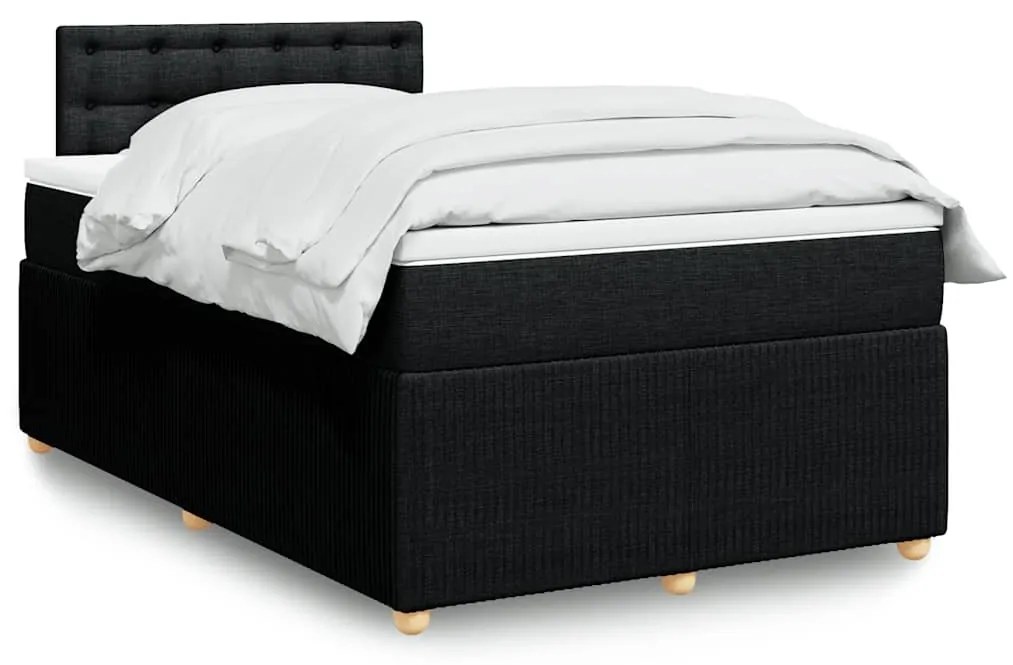 Box spring postel s matrací černá 120x190 cm textil 3289711