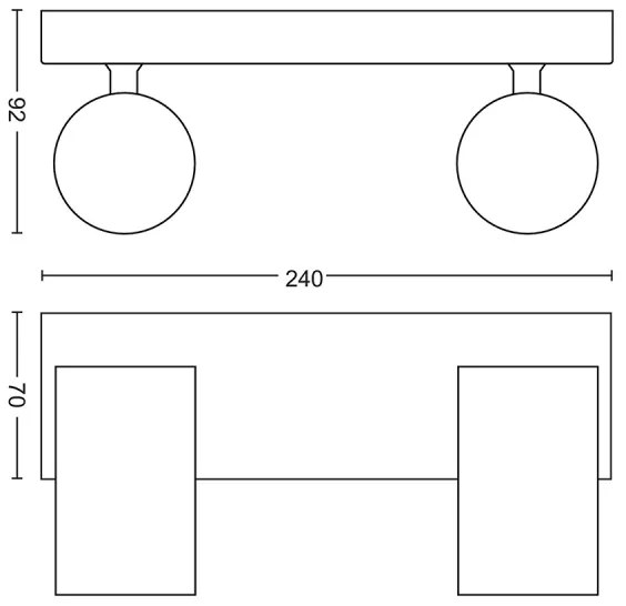 Philips 50592/30/PN - Bodové svítidlo MYLIVING KOSIPO 2xGU10/5,5W/230V