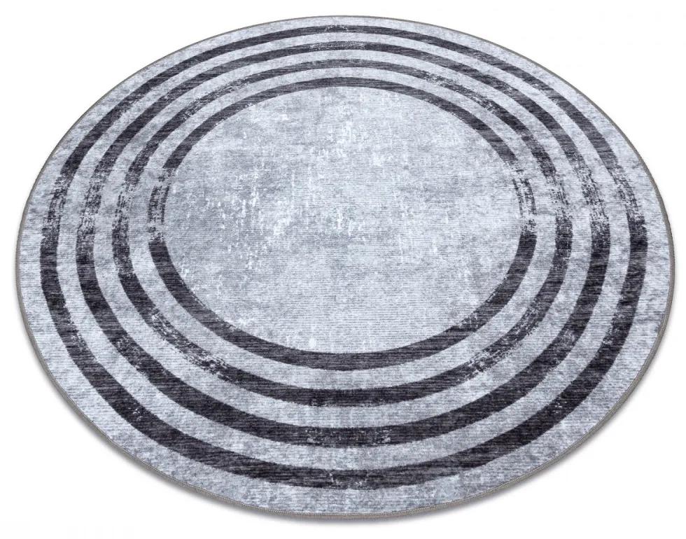 Kusový koberec Ajan šedočerný kruh 160cm