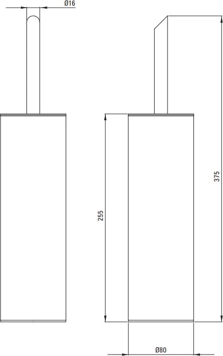 Deante Silia WC kartáč s krytem, chrom