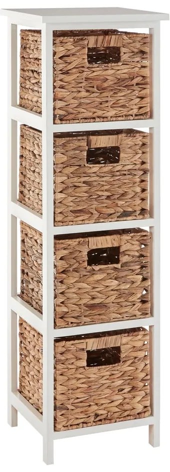 Koupelnový regál z masivu pavlovnie v bílo-přírodní barvě 32x100 cm Padstow – Premier Housewares