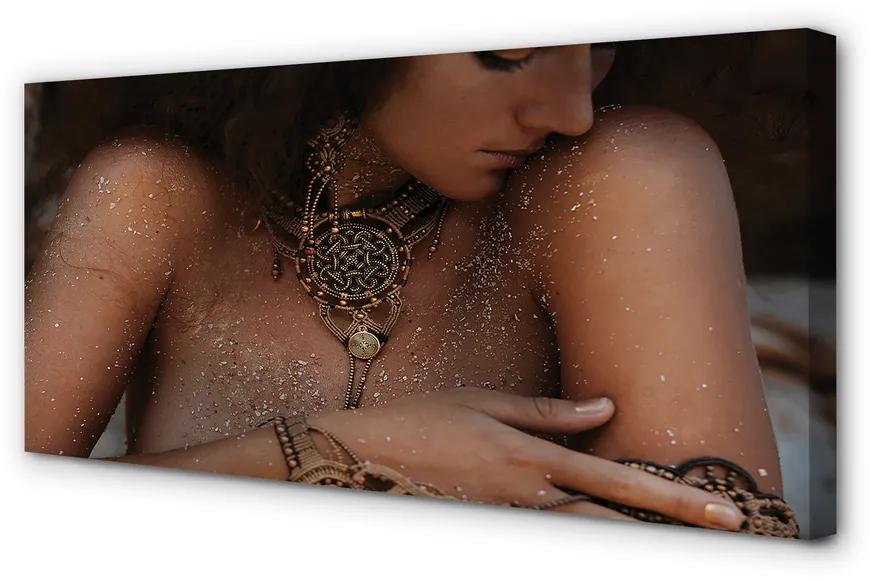Obrazy na plátně šperky žena 140x70 cm