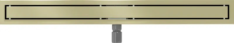 Mexen Flat, lineární podlahový žlab 100 cm, M13, zlatá matná, 1A10100-15