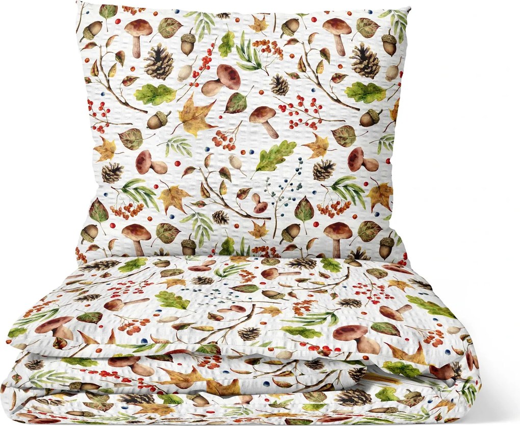 Krepové perkálové prodloužené povlečení Krásy lesa Velikost: 140 x 220 + 70 x 90