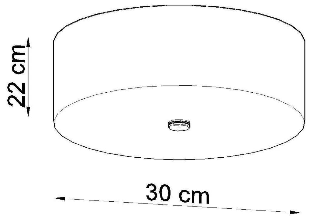 Stropní svítidlo Skála, 1x bílé textilní stínítko, (bílé sklo), (fi 30 cm)