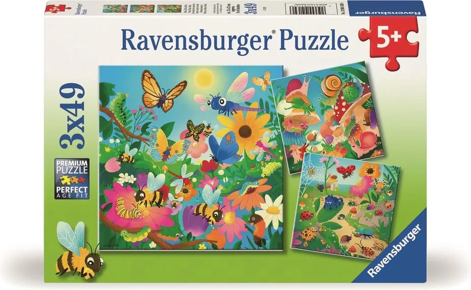 Ravensburger 120041306 hmyzí kamarádi 3 × 49 dílků