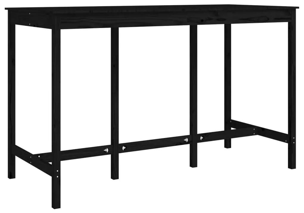 Barový stolek černý 180 x 80 x 110 cm masivní borové dřevo - Default Title