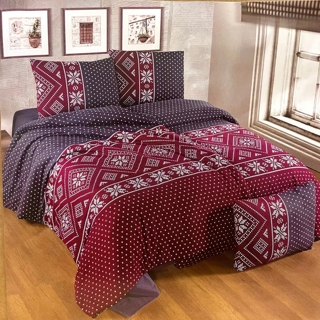 Povlečení vánoční flanelové Nordic 200x140cm+90x70cm TiaHome