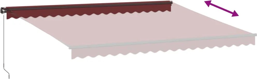 Ručně zatahovací markýza burgundská 450 x 350 cm 3215002