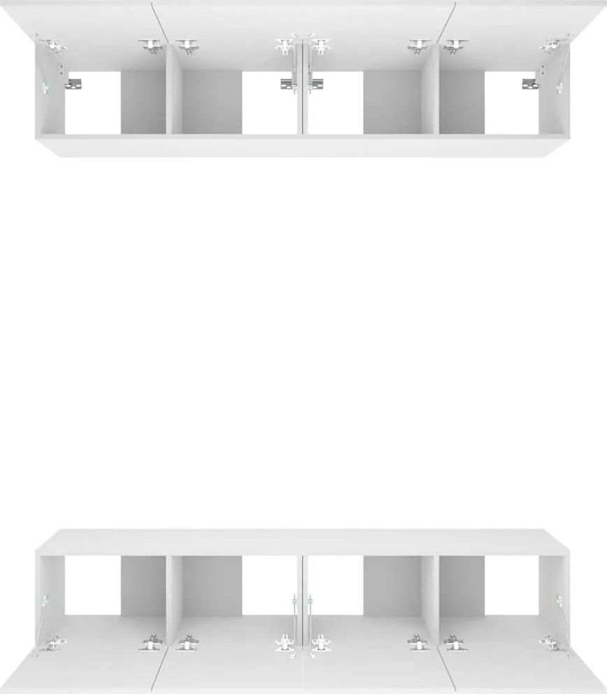 TV skříňky 4 ks bílé 80 x 30 x 30 cm kompozitní dřevo 3114182