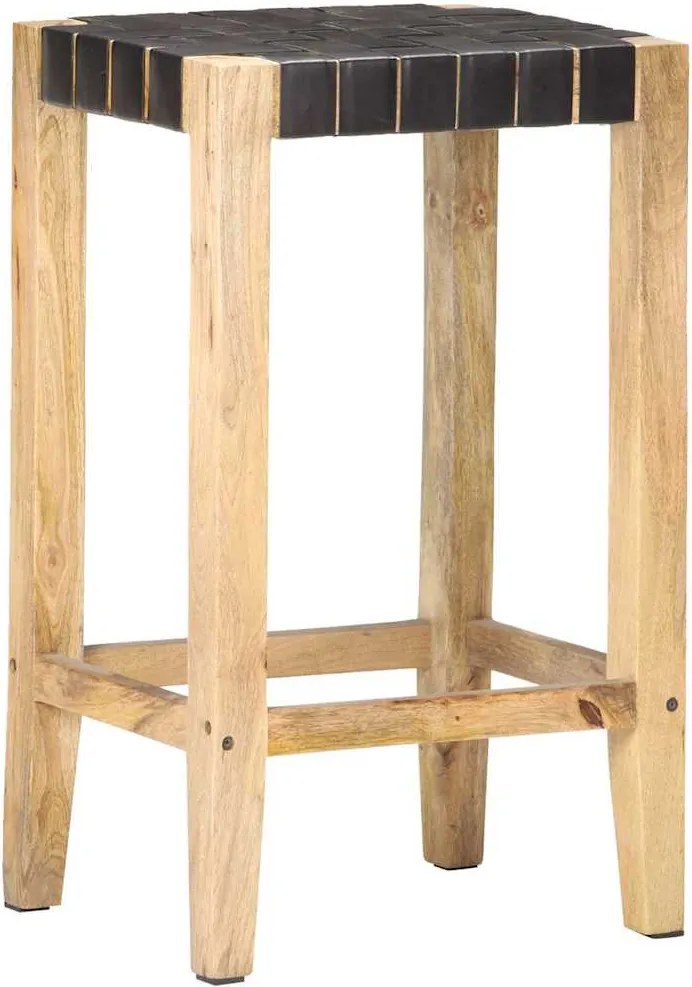 vidaXl Barové stoličky 2 ks černé pravá kůže 75 cm 321835