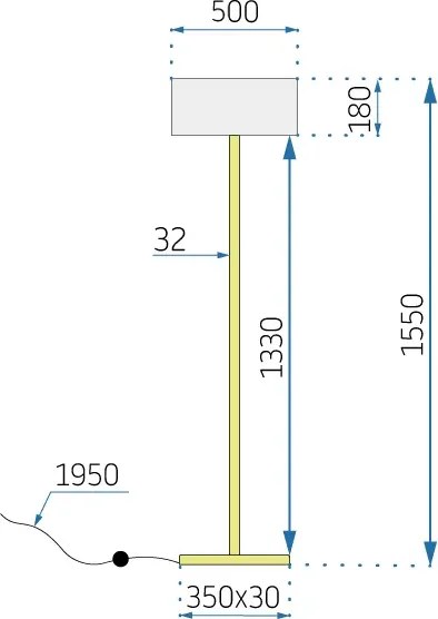 Toolight - Podlahová stojací lampa E27 APP966-3F, zlatá-bílá, OSW-04051