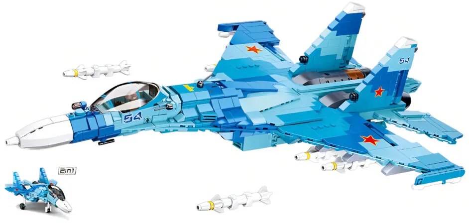 Sluban Model Bricks M38-B0985 Stíhací letoun Su-27 2v1